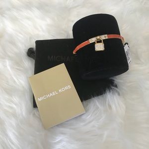Michael Kors | Jewelry | Michael Kors Gold Tone Pave Padlock Bangle | Poshmark
